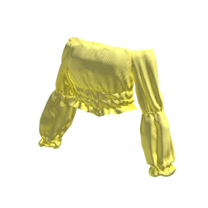 Yellow Ruffled Off Shoulder Blouse - Roblox
