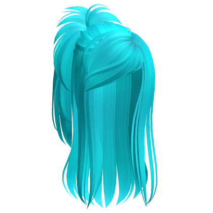 Scene Gyaru Fluffy Ponytail (Ocean Blue) | Roblox Item - Rolimon's