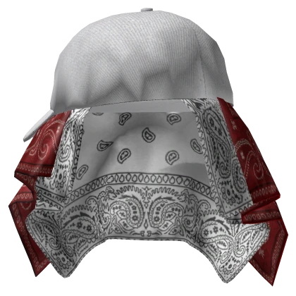 White Hat w/ White and Red Rags | Roblox Item - Rolimon's
