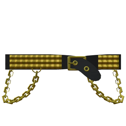 black Belt w/Gold Double Chain | Roblox Item - Rolimon's