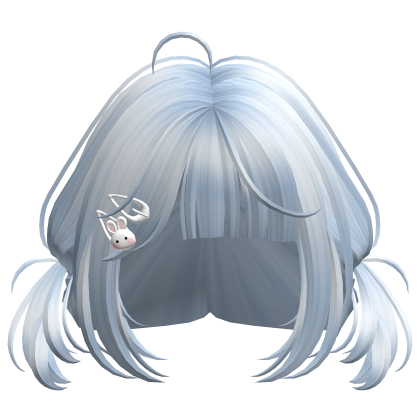 Pigtails Mini Lucu dengan Klip Rambut Kelinci (Biru Langit) - Roblox