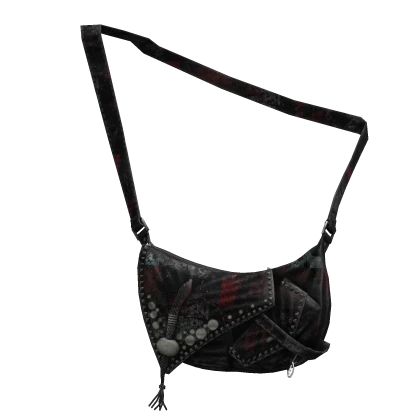 Black & Red Leather Archival Vkei Front Bag | Roblox Item - Rolimon's