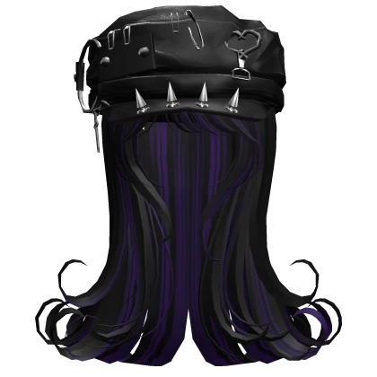 Black & Purple Emo Vamp Hair w/ Emo Beret Cap | Roblox Item - Rolimon's