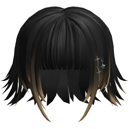Black & Blonde Layerd Short Edgy Hair w/ Charms | Roblox Item - Rolimon's