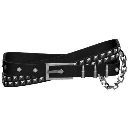 Black Studded Emo Bullet Double Belt - Roblox