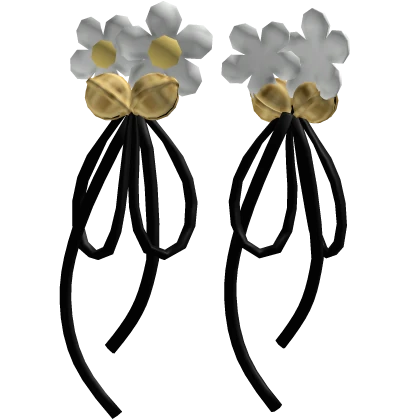 Cute Preppy Asian Ribbons Bells Flowers Hair Pin | Roblox Item - Rolimon's