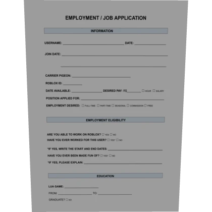 Ominous Job Application | Roblox Item - Rolimon's