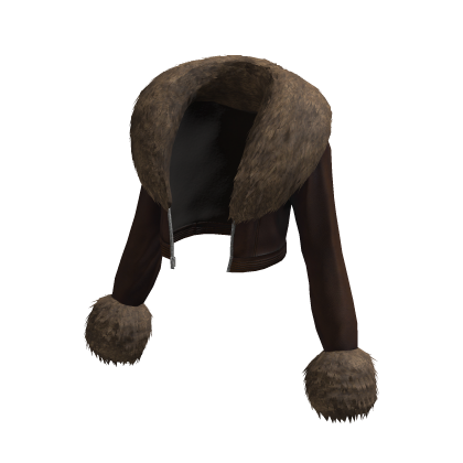 Faux Fur Jacket Brown Crop Long Sleeve Coat Warm - Roblox