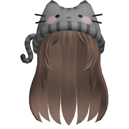 Cute Gray Cat Beanie Long Hair 🐱 | Roblox Item - Rolimon's