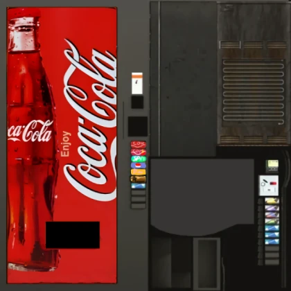 Cocacola vending machine texture for a mesh