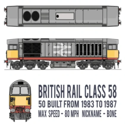British Rail Class 58 Diesel Diagrams Gift Poster