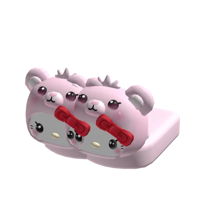 FREE ꒱ cute pink bear slippers | Roblox Item - Rolimon's