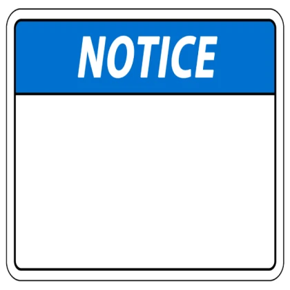 blank notice sign