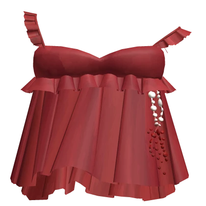 ʚ red vampire pearl victorian ruffle dress | Roblox Item - Rolimon's