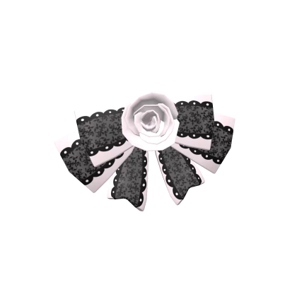 Pink laced bow with rose | Roblox Item - Rolimon's