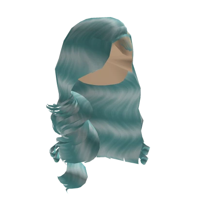 Cyan Flowy Layered Curly Side Part | Roblox Item - Rolimon's