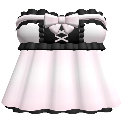 🤍 frilly dollette laced mini dress pink & black | Roblox Item - Rolimon's