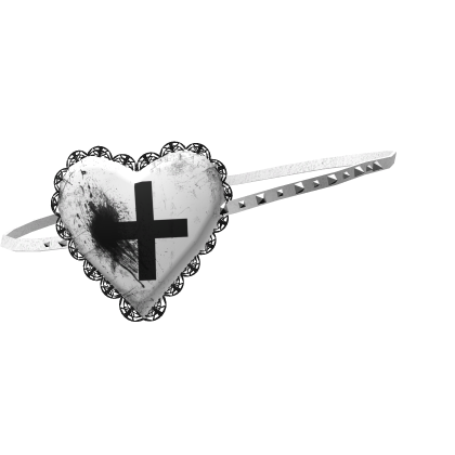 gothic emo vkei ruffled heart eyepatch white - Roblox