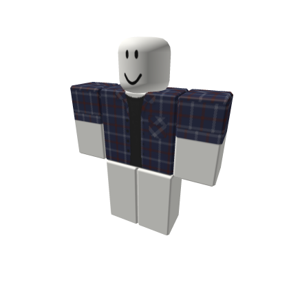 Blue Rolled Flannel - Roblox