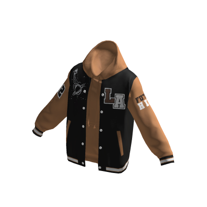 Jaqueta Varsity marrom / bege - Los Angeles - Roblox