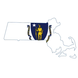 Massachusetts flag map