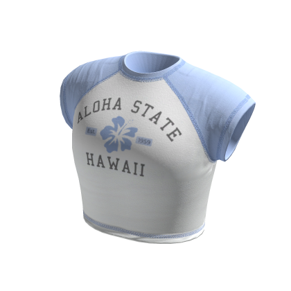 Preppy Hawaii Aloha T-Shirt Blau – Roblox