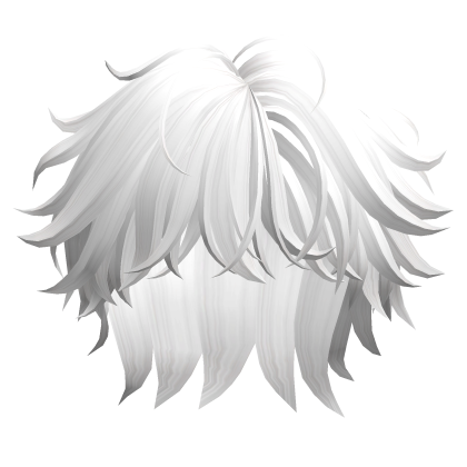 Rambut Fluffy Anime(Putih) - Roblox