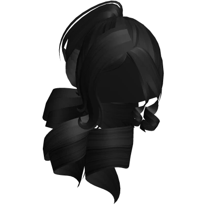 Black Luscious Cute Curly Pony Tail Hair | Roblox Item - Rolimon's