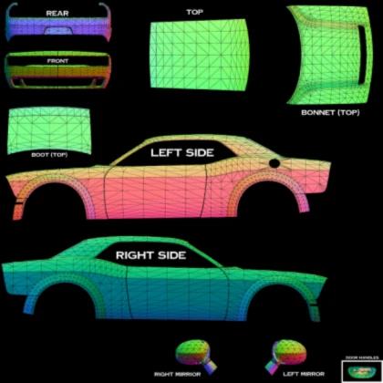 Dodge challenger UV Map.