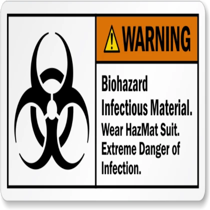 biohazard warning label