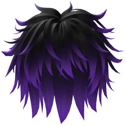 Stylish Fluffy Anime Boy Hair Black & Purple | Roblox Item - Rolimon's