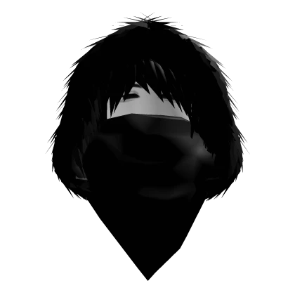 Vkei Black Hair Black Hood Fur Dashie Mask Moe | Roblox Item - Rolimon's