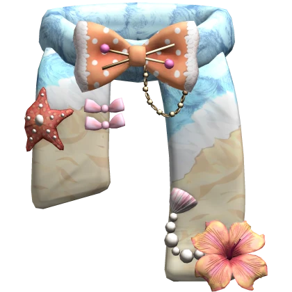 harajuku summer beach ocean waves bow scarf | Roblox Item - Rolimon's