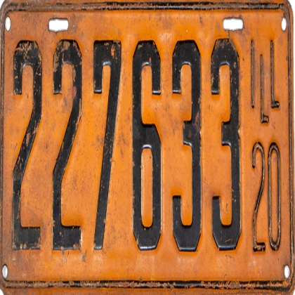 1920 license plate