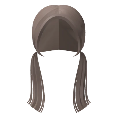 simple low straight pigtails in dust brown | Roblox Item - Rolimon's