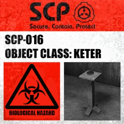 SCP 016 Label