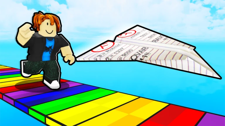 Vuela el avión de papel más grande Obby - Roblox
