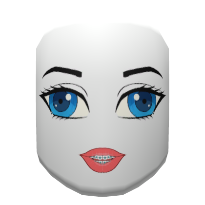 Cara de anime con brackets dentales (blanco) - Roblox