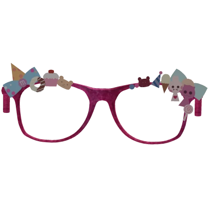 Dark Pink Kawaii Harajaku Decora Glasses | Roblox Item - Rolimon's