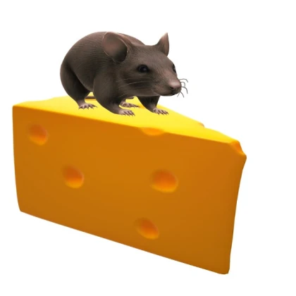 ricky rat eating some cheese