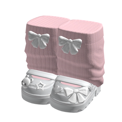 Sepatu Charm Doll Platform Sepatu Putih - Roblox