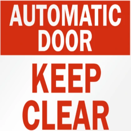 Automatic door sign