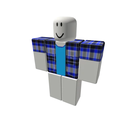 Camiseta azul de cuadros - Roblox