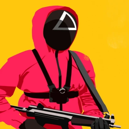 Pink guard from the squid game