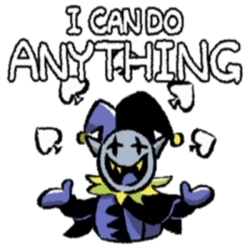 DELTARUNE - I CAN DO ANYTHING | Jevil Sticker