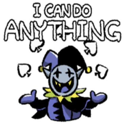 DELTARUNE - I CAN DO ANYTHING | Jevil Sticker