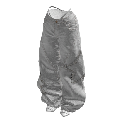 BB Branco Y2K Baggy Star Jeans Denim 𢡄 - Roblox