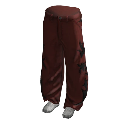 Y2K Bonewave Baggy Pants – Red | Roblox Item - Rolimon's