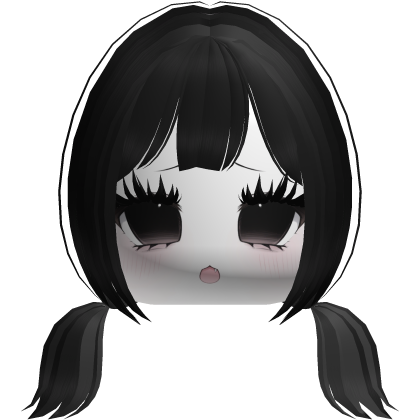 vkei moe black hair emo puppy face mask - Roblox