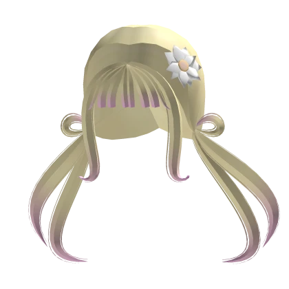 Pastel cream hair with cute twirls & floral charm | Roblox Item - Rolimon's